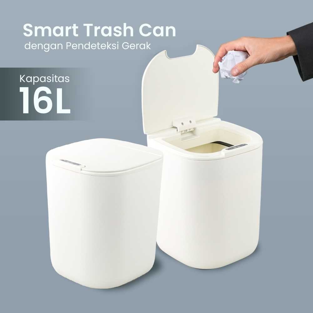 Jual Tempat Sampah Otomatis Smart Trash Can Motion Sensor Dustbin 16L Kapasitas Besar Dengan ...