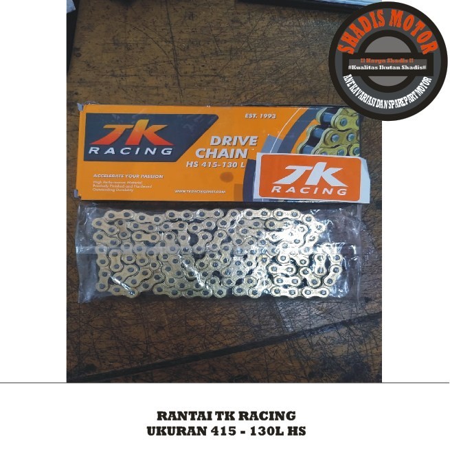 Jual Rantai Motor Merk TK Racing Ukuran 415H Panjang 130L Warna Gold ...