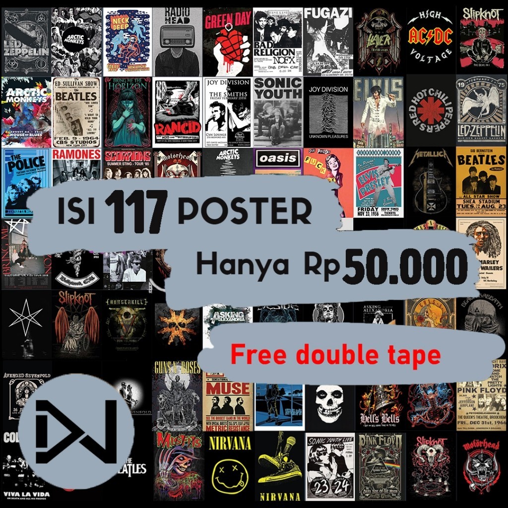 Jual KEREN POSTER BAND ISI 117pcs | DELUSIONWALL | POSTER DINDING BAND ...