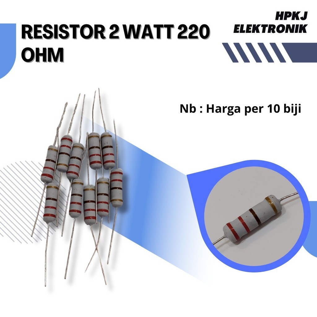 Jual ( 30PCS ) RESISTOR 2 WATT 220 OHM 2watt 220ohm R 2 watt 220 ohm ...