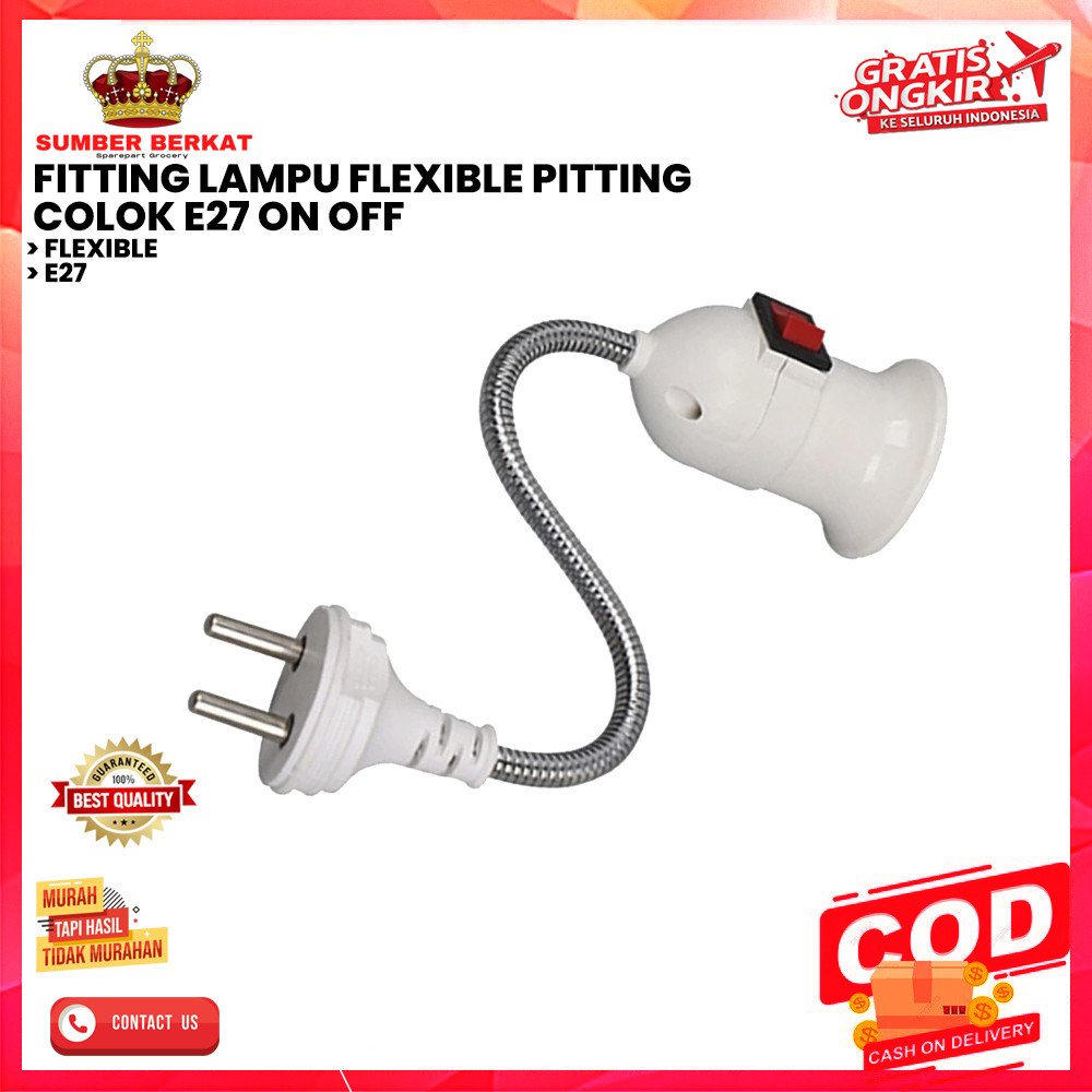 Jual FITTING LAMPU FLEXIBLE PITTING COLOK E27 ON OFF [SB] | Shopee ...