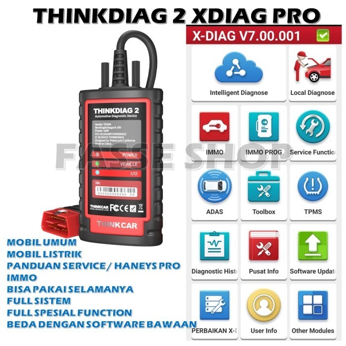 Jual THINKDIAG 2 DENGAN SOFTWARE XDIAG PRO TANPA TAB | Shopee Indonesia