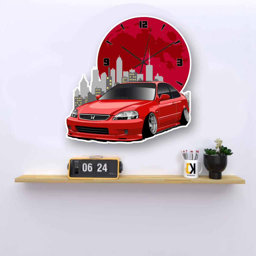 Jual KARIMAKE GARAGE Jam Dinding JDM HONDA CIVIC FERIO EK9 TYPE R Jam ...