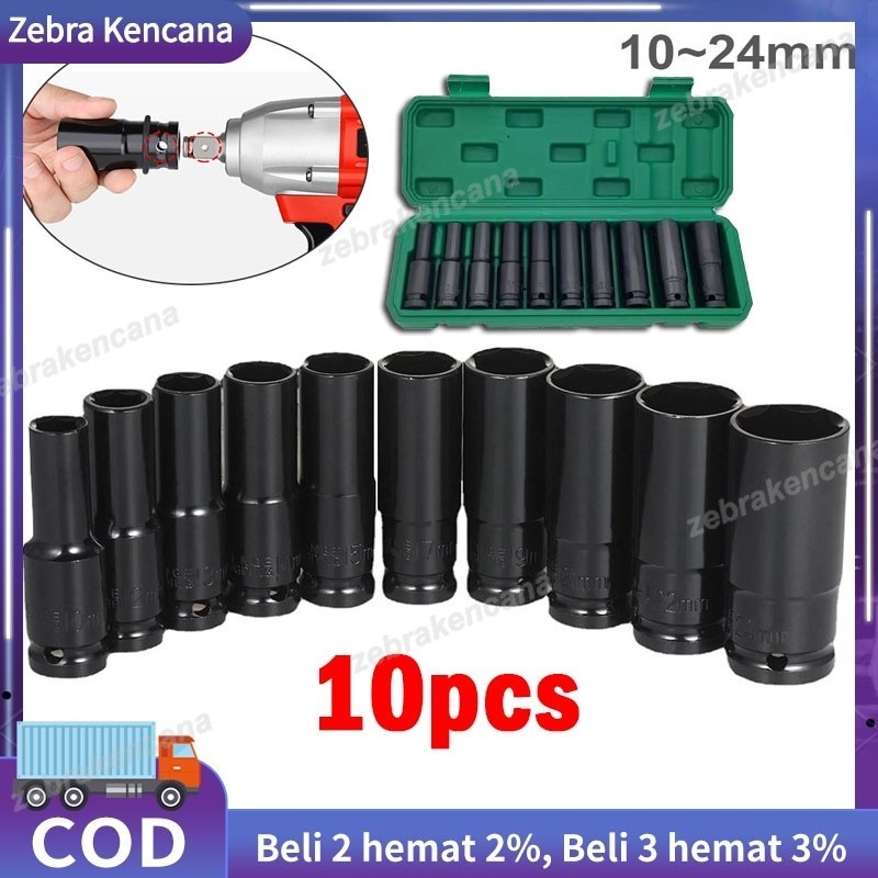 Jual Mata Socket Extention Impact Socket 10/15/61 pcs 1/2 Inch - Impact ...