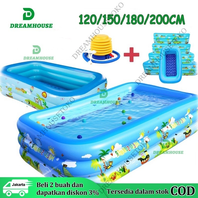 Jual FREE POMPA Kolam Renang Anak Jumbo 3ring 【Beli 1 Dapat 7】Kolam ...