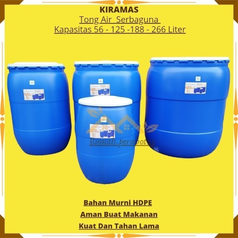Jual NEW!! KIRAMAS - TONG AIR SERBAGUNA UKURAN 56-125-188-266 LITER ...