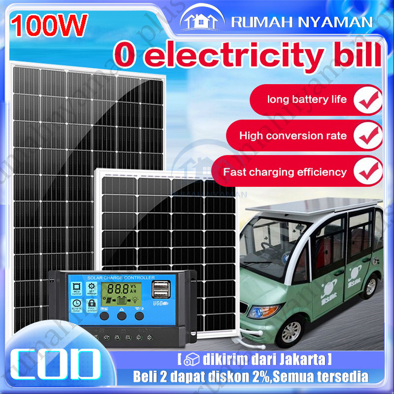 Jual Panel Surya Solar Panel 100W 60A Panel Surya Portabel ...