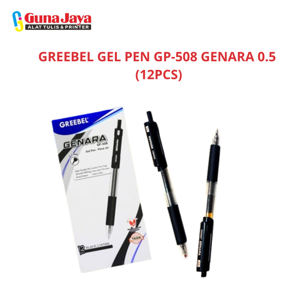 Jual GREEBEL GEL PEN GP-508 GENARA 0.5 (SATU SET 12PCS) | Shopee Indonesia