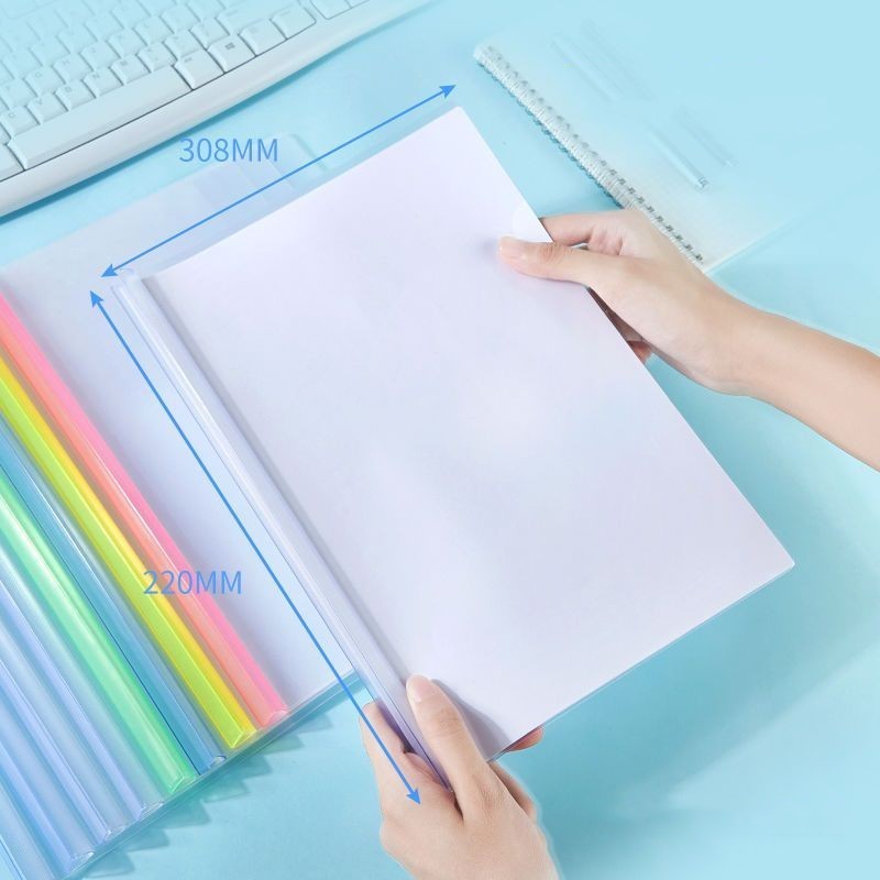 Jual A4 Transparent File Folder Sliding Bar Report Covers Documents ...