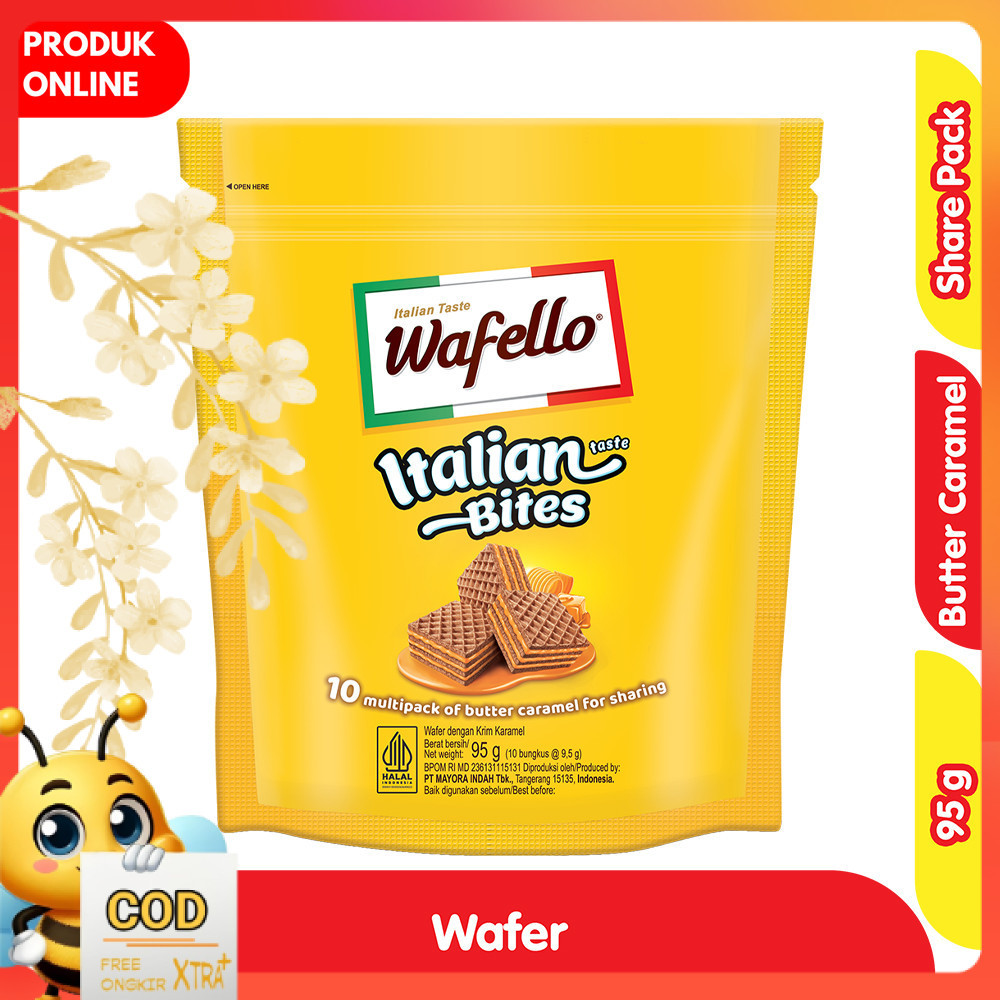 Jual Wafello Italian Bites Wafer Rasa Karamel Butter Pouch 95 g ...