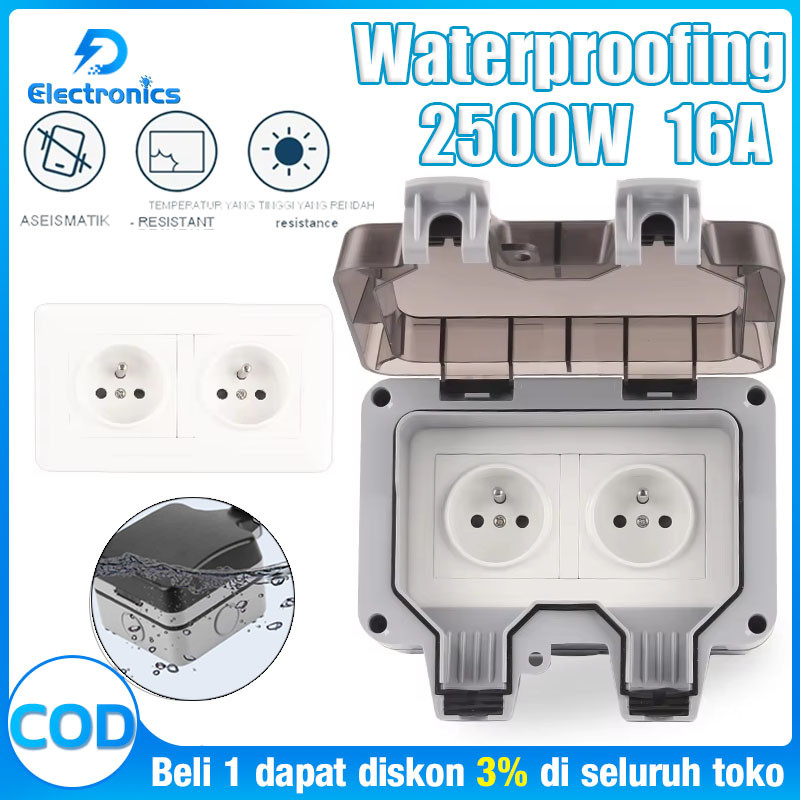 Jual Stop Kontak Double 2 OB Cover Model Broco Atlantic Waterproof ...
