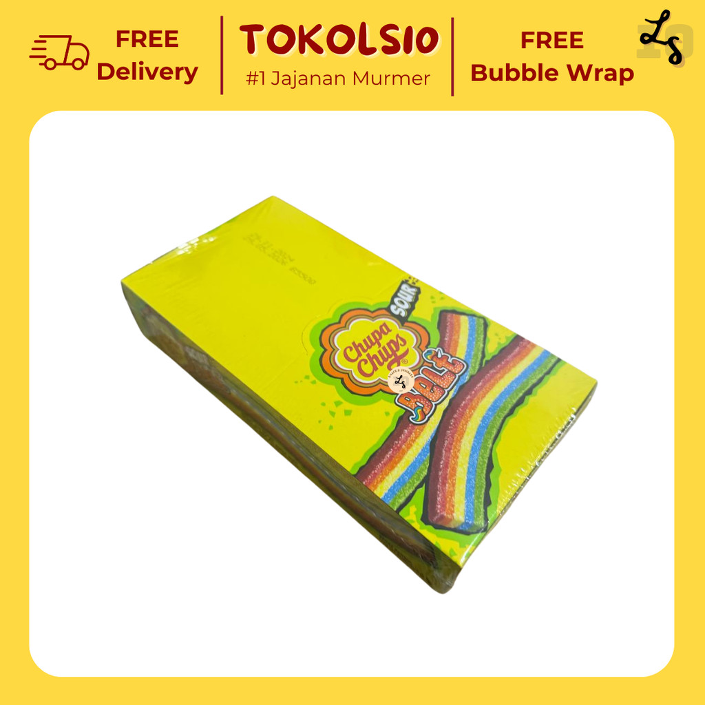 Jual Chupa Chups SOUR Belt Lembut dan Kenyal 1 Box isi 24 Bungkus 7 gr | Shopee Indonesia