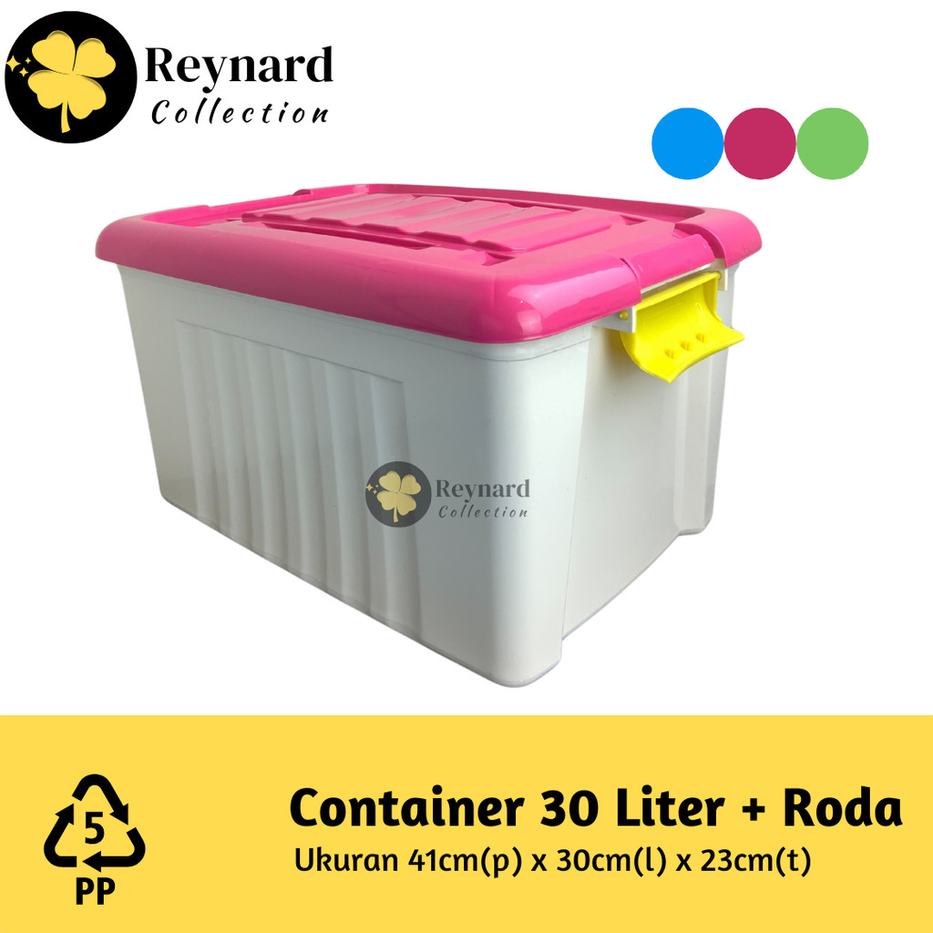 Jual Container 30 Liter Roda Storage Box 30L Putih Container Box ...