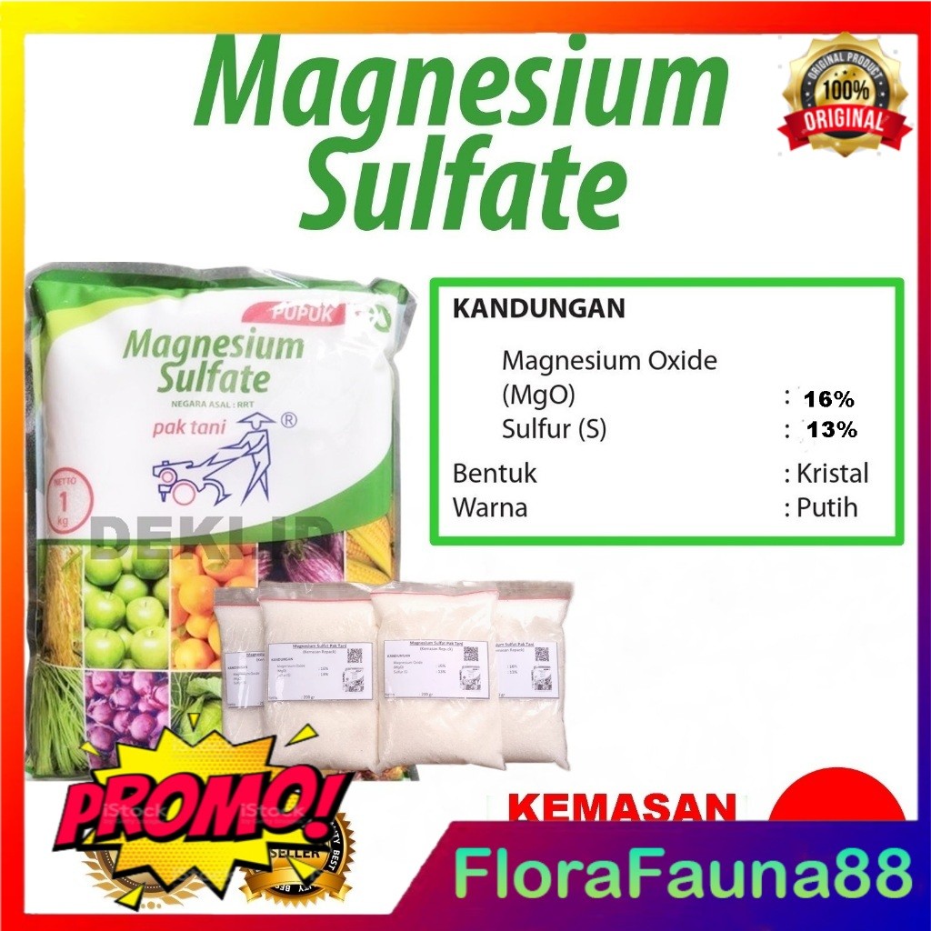 Jual Pupuk Magnesium Sulfat 1kg - 200 gr kemasan pabrik dan Repack Pak Tani Sulfate MgSO4 Garam ...