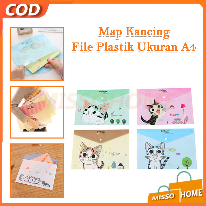 Jual Map File Lucu / Plastik A4 Karakter Kartun Lucu Map / Map Kancing File Plastik Ukuran / Map ...