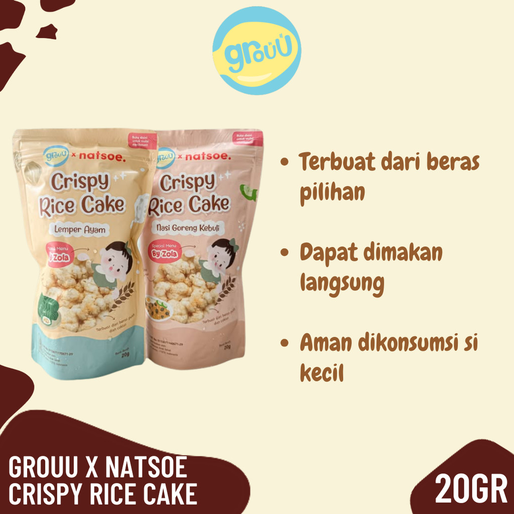 Jual Grouu x Natsoe Crispy Rice Cake 20gr - Camilan Anak | Shopee Indonesia