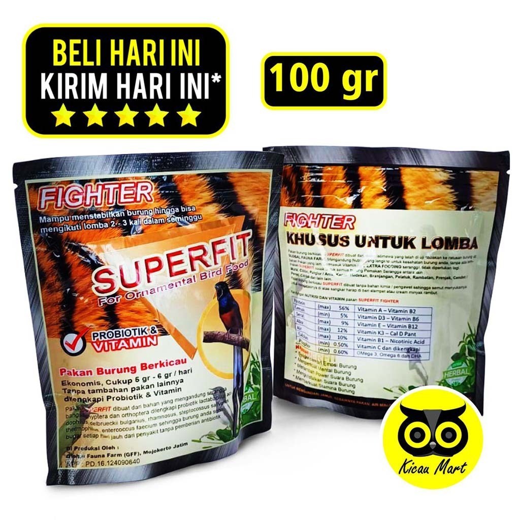 Jual KICAU MART Superfit Fighter 100gr Pur Voer Pakan Lomba Nutrisi ...
