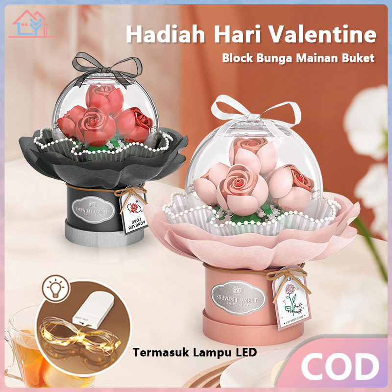 Jual Block Flower Mainan Bricks Block Susun Bunga Buket Mainan Kreatif ...