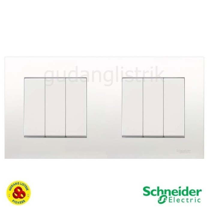 Jual SCHNEIDER SAKLAR 6G VIVACE FRAME 2 GANG & SAKLAR 6 GANG PUTIH ...