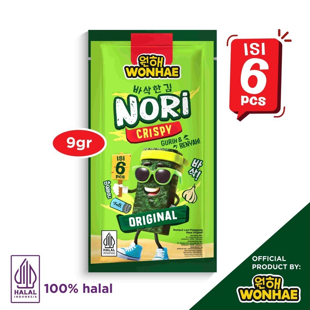 Jual Wonhae Nori Crispy Snack / Rumput Laut Kering Panggang Roasted Nori Seaweed / Seaweed ...