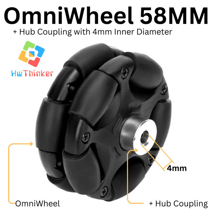 Jual Roda Robot Omniwheel 58 mm Omnidirectional Wheel Roda Bebas omni ...