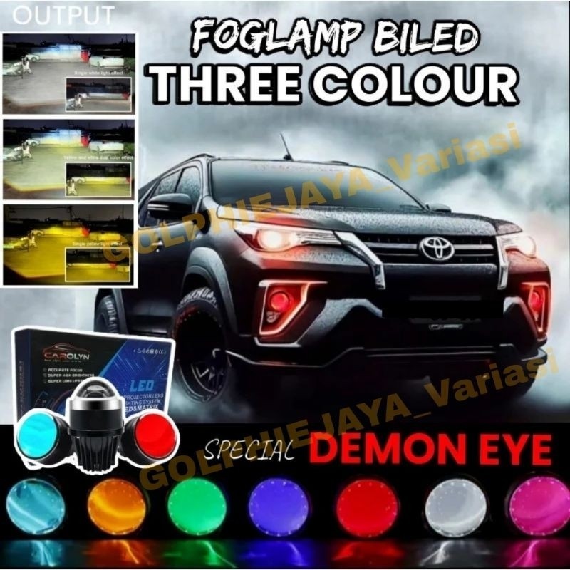 Jual PROJECTOR FOGLAMP BILED 3 WARNA FORTUNER PJAERO BONUS DEVIL EYE ...