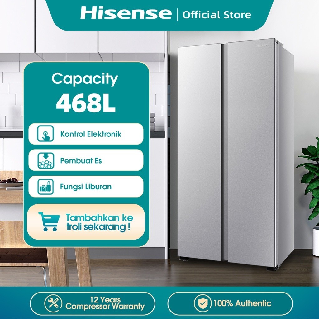 Jual Hisense Kulkas 2 Pintu (Refrigerator) Lemari Es Side by Side ...