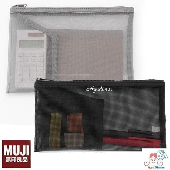 Jual Muji Nylon Mesh Pen Case / Pouch w Pocket - tempat pensil ...
