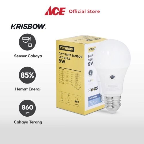 Jual Ace Krisbow Lumi Bohlam Led Sensor Cahaya 9 Watt - Cool Daylight ...