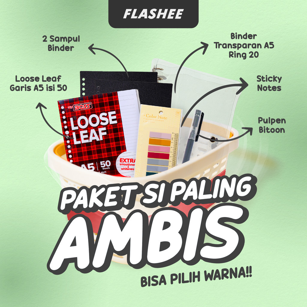 Jual Flashee Paket Binder Polos Set 5IN1 Paket Alat Tulis Binder ...