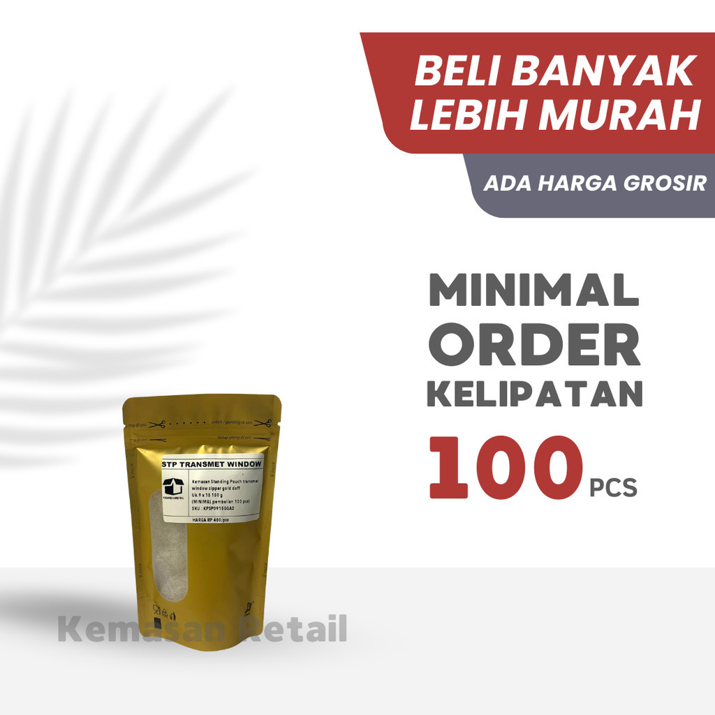 Jual Standing Pouch Window Transmet Gold - Packaging Makanan dan Kopi ...