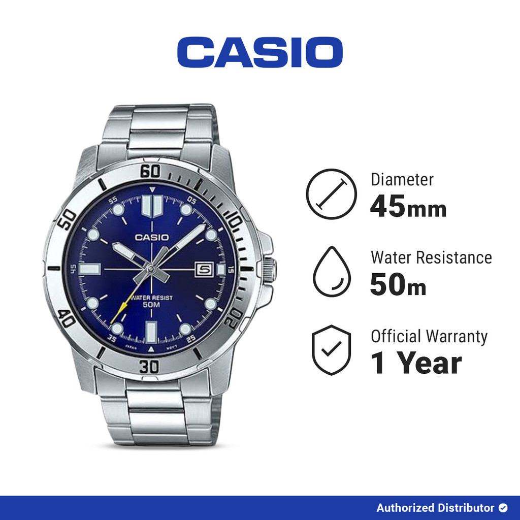 Jual [READY INSTANT] Casio General MTP-VD01D-2EVUDF Jam Tangan Pria Analog Original Silver ...