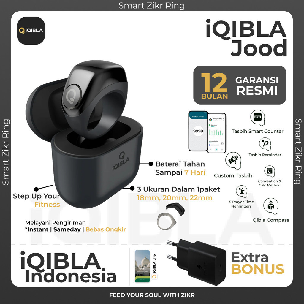 Jual iQibla Zikr Smart Ring Jood J01 Cincin Tasbih Muslim Digital | Shopee Indonesia