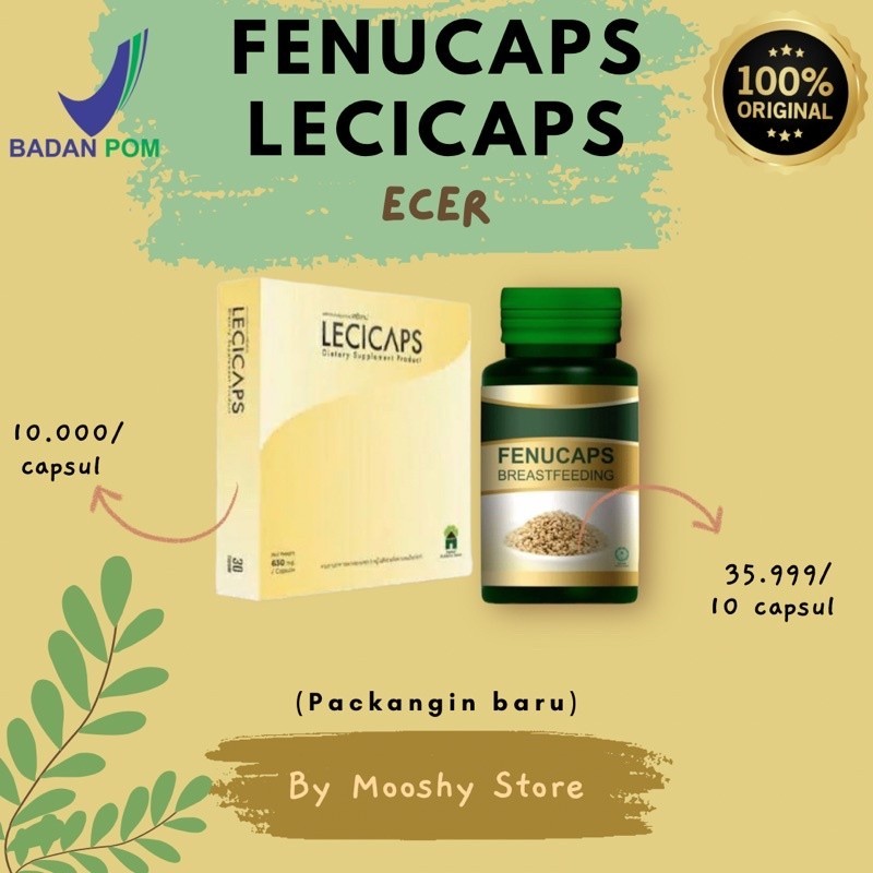 Jual (READY SURABAYA) Fenucaps Plus Pelancar ASI ( ASI BOOSTER) Ecer @10 pcs dan LECICAPS ECER ...