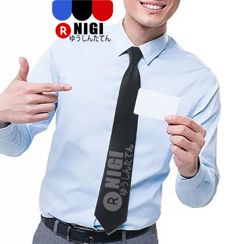 Jual NIGI Dasi Hitam Instant Formal Polos Langsung Pakai Dasi Resleting ...