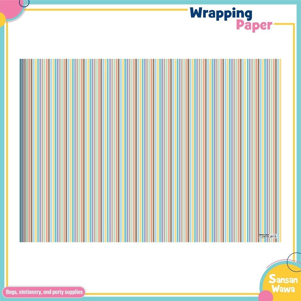 Jual (Paket 5 lembar) Motif garis Kertas Kado jumbo Sansan Wawa uk 70 x ...