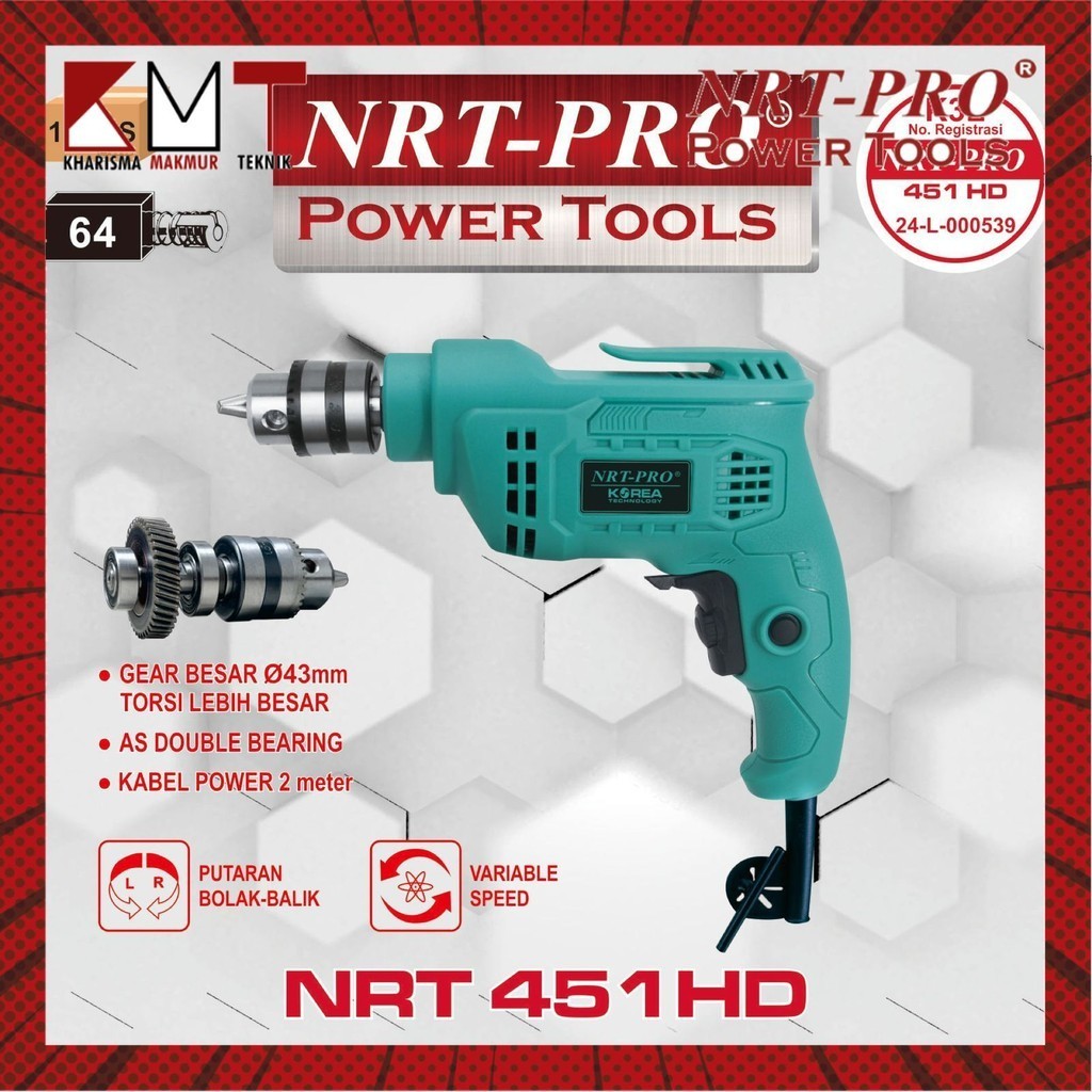 Jual BOR LISTRIK / BOR KAYU BESI 10MM BOLAK BALIK VARIABEL SPEED 451 HD ...