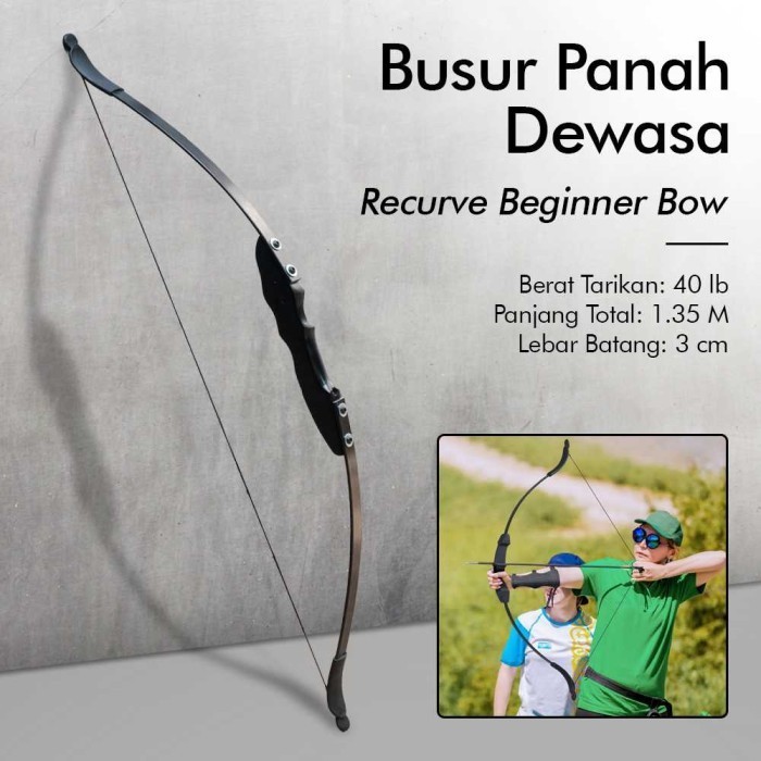 Jual Busur Panah Dewasa Recurve Beginner Bow 40 lb - Anak Panah ...