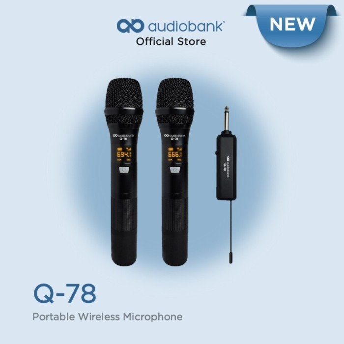 Jual Audiobank Q-78 / Q78 Dual Microphone Wireless Portable | Shopee ...
