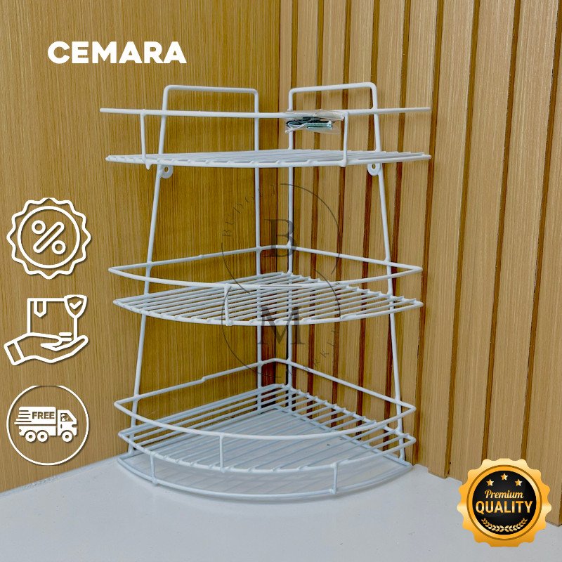 Jual Rak Sudut Kamar Mandi / Rak Sudut Bumbu Dapur 3 Susun / Gantung ...