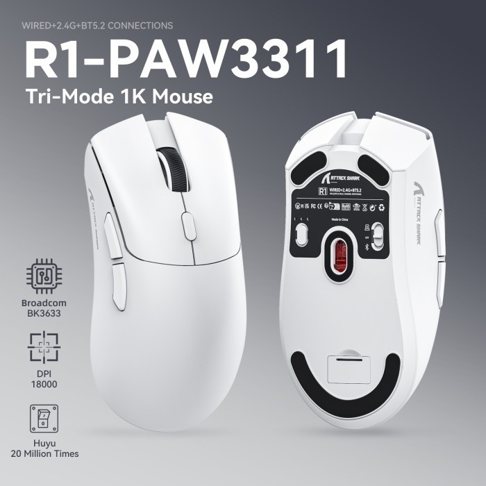 Jual Attack Shark R1 Wireless Gaming Mouse | Shopee Indonesia