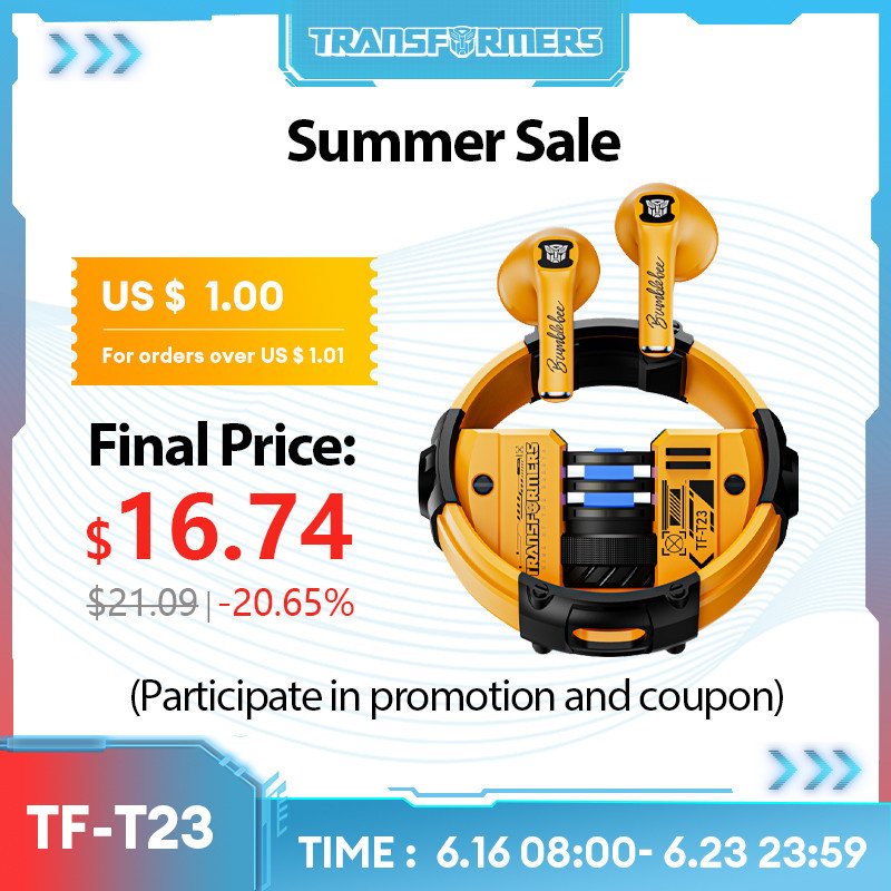 Jual Choice TRANSFORMERS TF-T23 True Wireless Bluetooth 5.4 Earphones Low Latency HiFi Sound ...