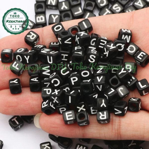 Jual Manik Manik Huruf Kotak Mote Huruf Abjad Balok Mute Alfabet Dad ...