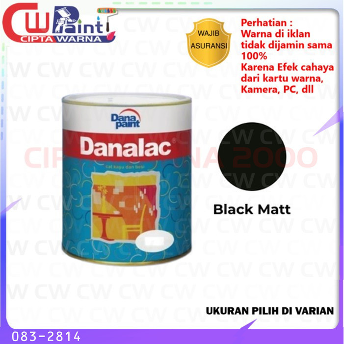 Jual Danalac Cat Pelapis Kayu Besi Baja 083-2814 Black Matt Hitam 0.9L ...