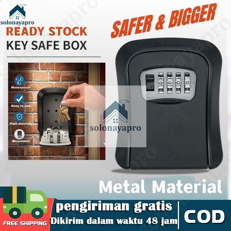 Jual Key Safe Box Outdoor 4 Digit Wall Mount Lock Kotak Kunci Dinding ...