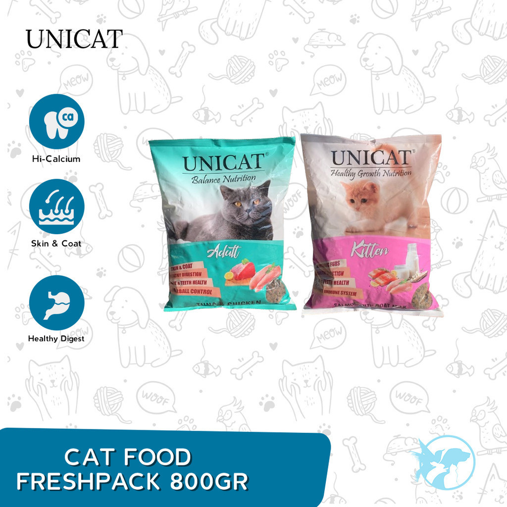 Jual Makanan Kucing Kering Unicat Dry Cat Food Fresh Pack 800 Gram ...