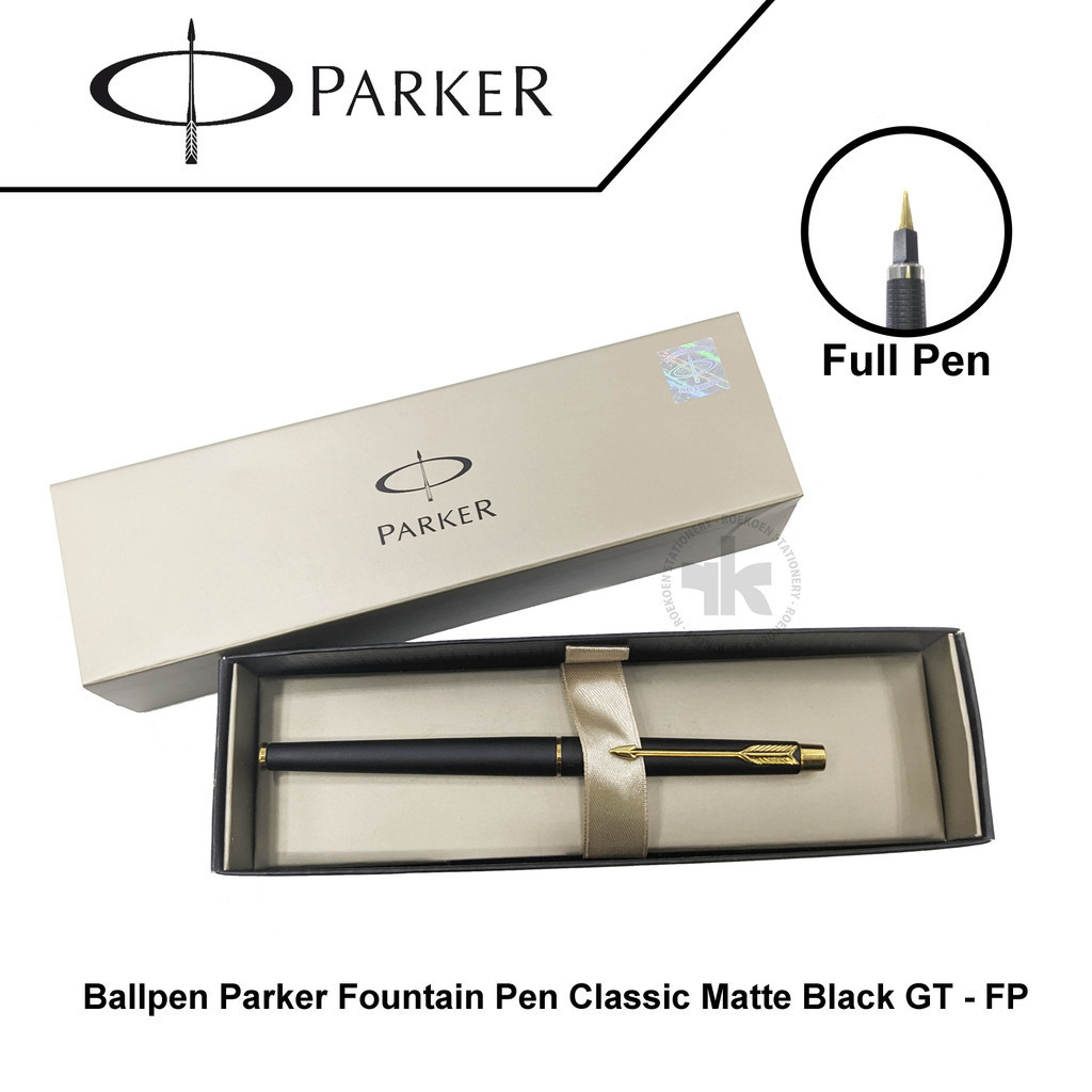 Jual Parker Ballpen Fountain Pen Classic Matte Black GT - FP | Shopee ...