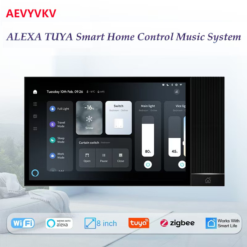 Jual TUYA Smart Home Control Panel Wall Mounted Audio Amplifier ...