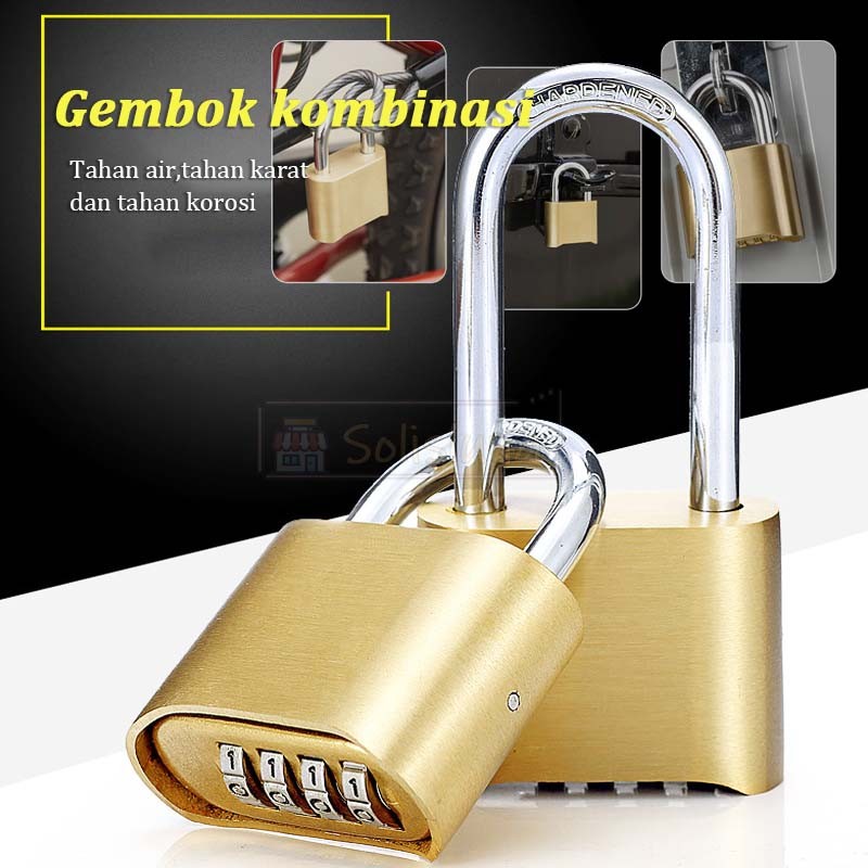 Jual Gembok Angka Kombinasi 4 Digit Kunci Gembok Nomor Angka Pin ...