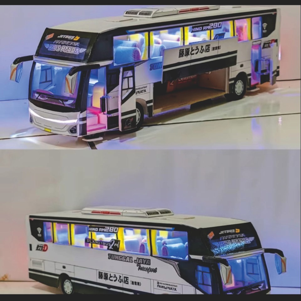 Jual miniatur bus fadel variasi lampu 3 mode/mainan anak laki laki ...